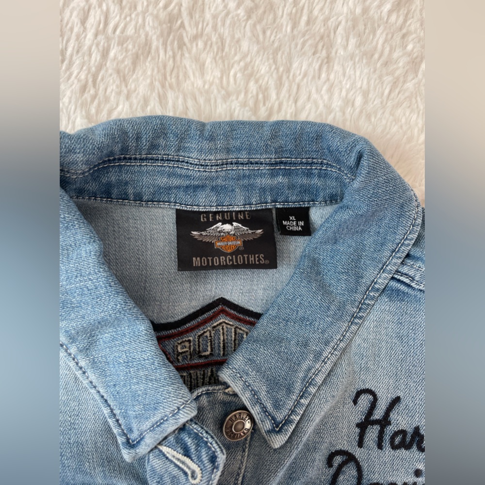 Genuine Harley Davidson Denim Jacket Size Xl - Gem
